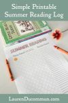 Printable Summer Reading Log | Free Download – Lauren Ducommun